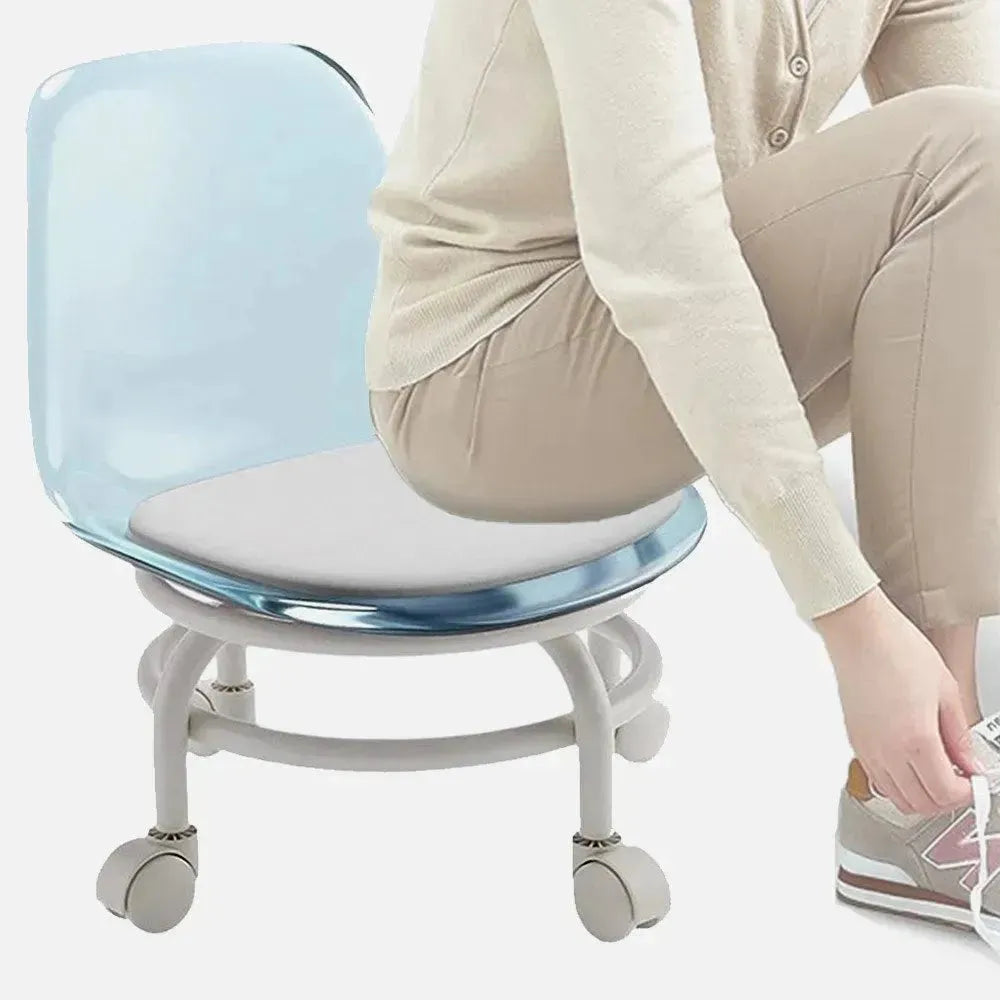 كرسي شفاف دوار منخفض الارتفاع بعجلات دوارة – Dupamine Store